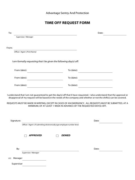 Time Off Request Form 5 Free Templates In PDF Word Excel Download