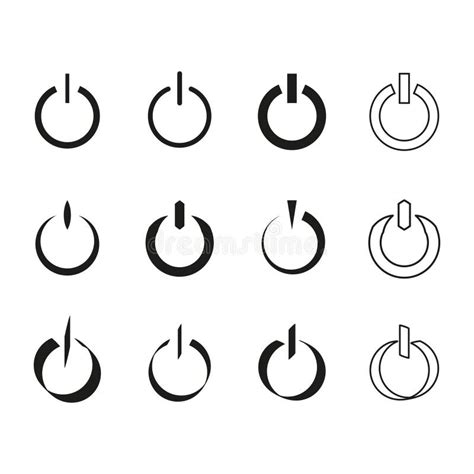 Power Button Energy Control Symbol Technology Switch Shape Vector Illustration Stock