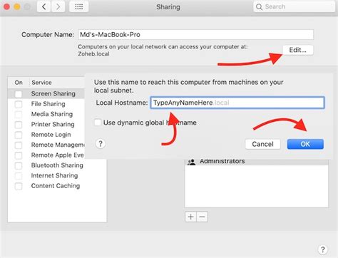 How To Change The Computer Host And Local Host Name On Mac