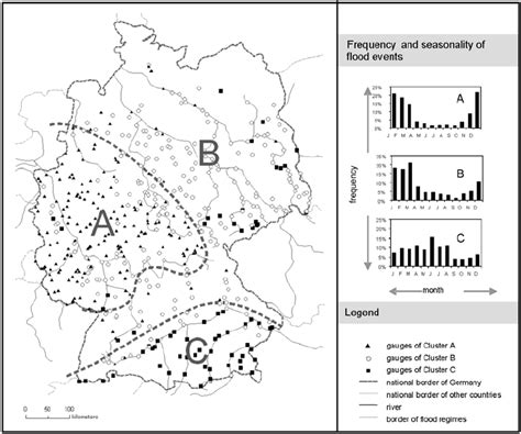 Spatial Pattern Of Flood Regimes In Germany Left And Corresponding Download Scientific