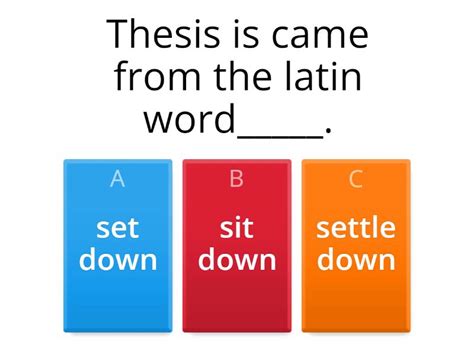 Thesis Statement Quiz