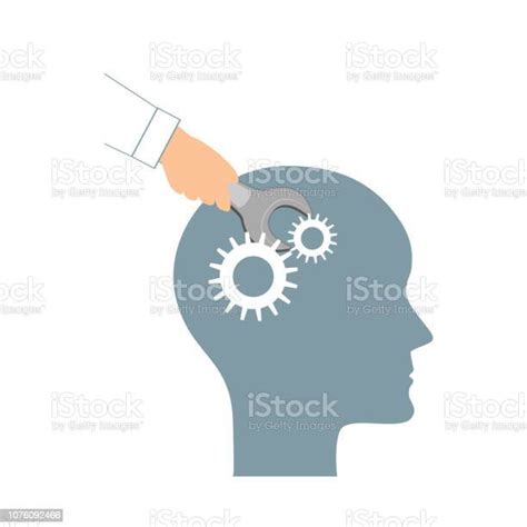 Nlp Or Neurolinguistic Programming Concept Open Human Head And A Hand With A Wrench Manipulation