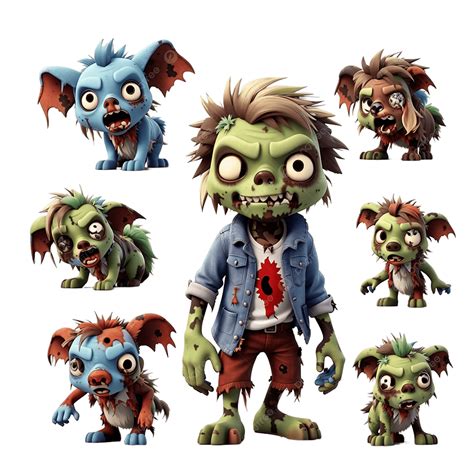 흰색 배경 3d 렌더링에 격리된 무서운 좀비 세트 고립 된 무서운 좀비 세트 흰색 배경에 3d 렌더링 Png 일러스트 및 이미지 에 대한 무료 다운로드 Pngtree
