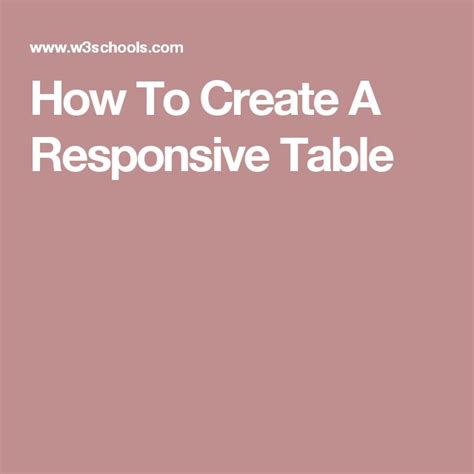 How To Create A Responsive Table Toggle Switch Webdev Create