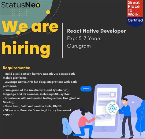 There Are Job Openings In Statusneo For React Native Developer Akash Ranjan