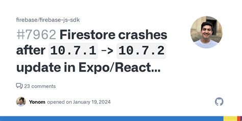 Firestore Crashes After `1071` `1072` Update In Exporeact