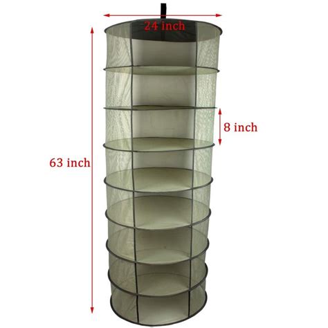Growsun Herb Drying Rack Hanging Mesh Drying Rack 8 Tiers 24 Inch