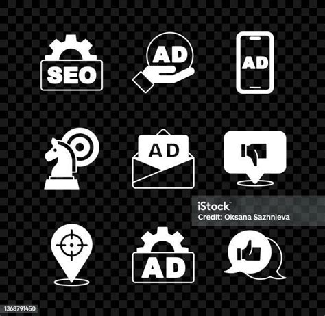 Seo 최적화 광고 타겟 고객 제품 등급 체스 및 아이콘을 설정합니다 벡터 5에 대한 스톡 벡터 아트 및 기타 이미지 5 개념 개선 Istock