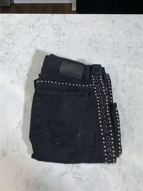 Bb Simon × Supreme Supreme X Bb Simon Studded Regular Jean Grailed