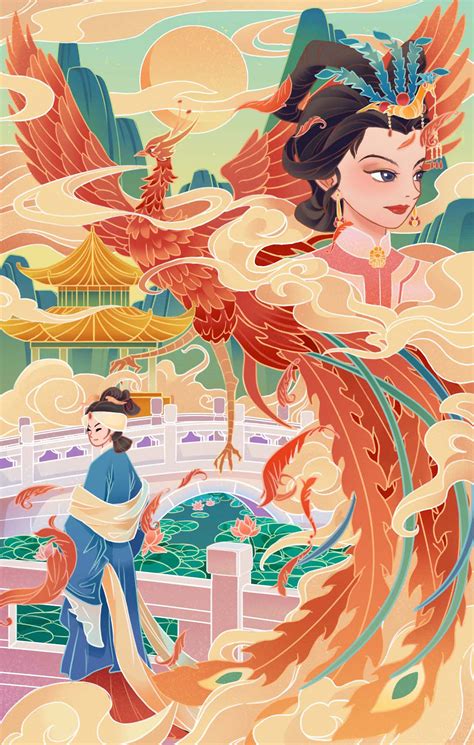 红楼梦人物印象插画——《凤与花的绽放》 霜月洛洛 站酷zcool