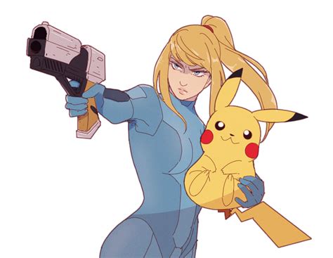 Pikachu And Samus Aran Pokemon And 2 More Drawn By Hanpetos Danbooru