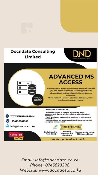 Docndata Consulting Limited On Linkedin Advancedmsaccess Databasemanagement Dataanalysis
