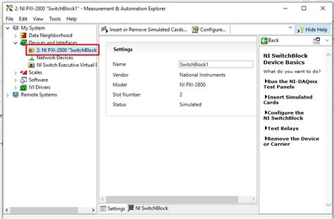 Simulate A Switchblock Device In Ni Max Ni
