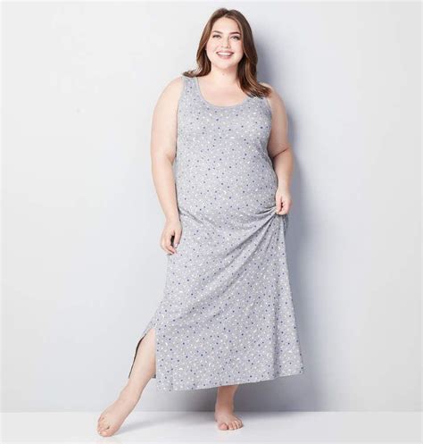 Avenue Plus Size Moon And Stars Sleep Maxi Lounge Wear Slip Dress Dress