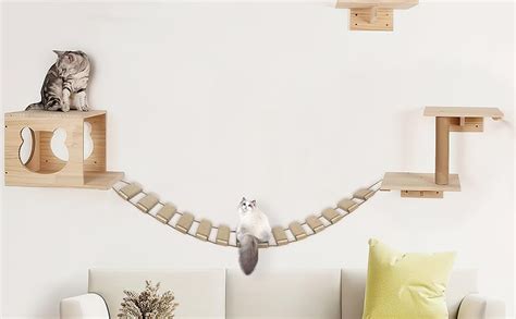 40in Cat Climbing Ladder And Bridge Multi Functional Diy