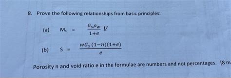solved 8 prove the following relationships from basic