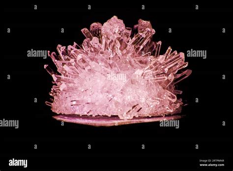 Shiny Red Sharp Ruby Crystal Highlighted And Isolated On Black