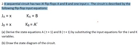 Sequential Circuit With 2 Jk Flip Flops Circuit Diagram
