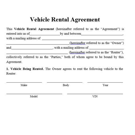 Car Lease Agreement Template Artofit