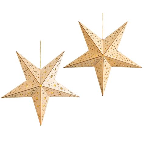 Buy Wooden Cutout Star Lanterns Set Of 2 Delivery By Crocus