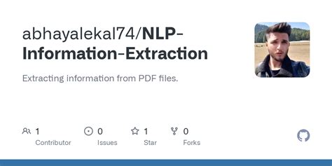 Github Abhayalekal74 Nlp Information Extraction Extracting Information From Pdf Files