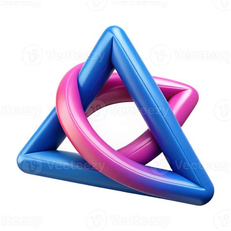 Magnificent Tropical Intertwined Triangles Flat Blue And Pink Crisp Edges Clean Lines With