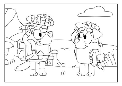 Bluey And Friends Coloring Pages Giraffe Printable