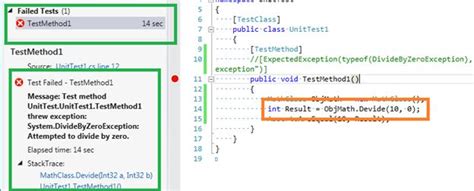 fundamentals of unit testing understand expectedexception in unit testing