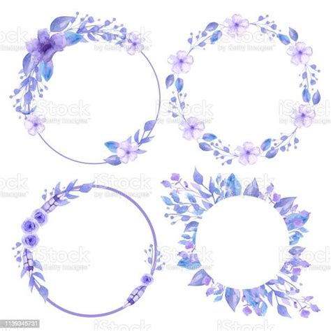 회색 화 환 및 프레임의 집합입니다 장식 및 초대 카드에 대 한 꽃 화 환 수 제 수채화 0명에 대한 스톡 벡터 아트 및 기타 이미지 Istock