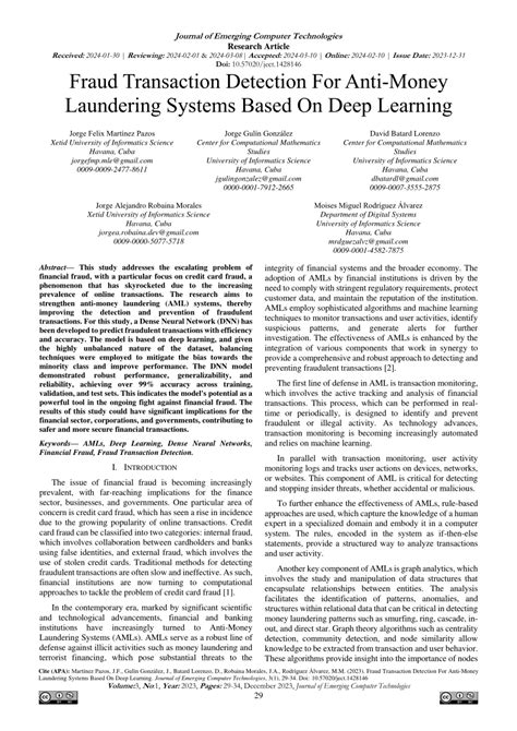 Pdf Fraud Transaction Detection For Anti Money Laundering Systems Based On Deep Learningfraud