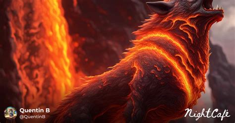 Lava Wolf Fiery Lava Wolf Monster In Cave