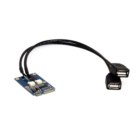 MINI PCI E TO USB Adapter MPCIe To 5 Pin 2 Ports Dual USB2 0 Converter