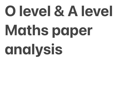 O Levela Level Maths Paper Analysis Hobbies And Toys Books And Magazines