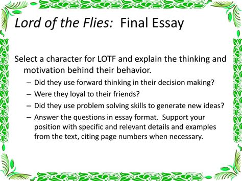 Ppt Lord Of The Flies Chapter Notes Powerpoint Presentation Free