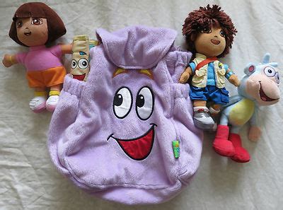 Dora The Explorer Backpack W Map Rescue Bag Dora Diego Boots Plush Lot