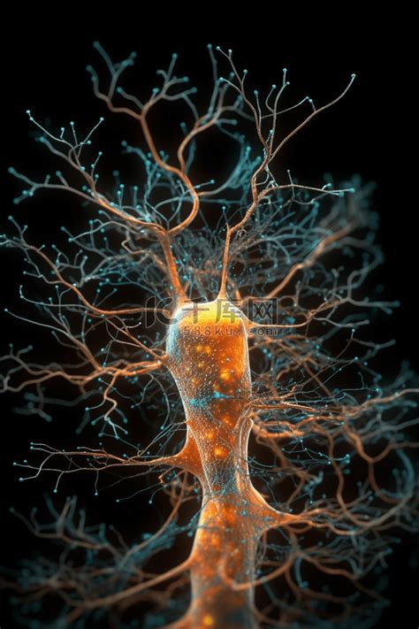 脑神经网络中的神经元活动神经活动突触树突神经递质髓鞘雪旺细胞脑轴突高清摄影大图 千库网