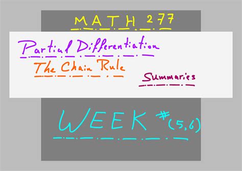Week 5 6 Partial Differentiation And Chain Rule Math 277