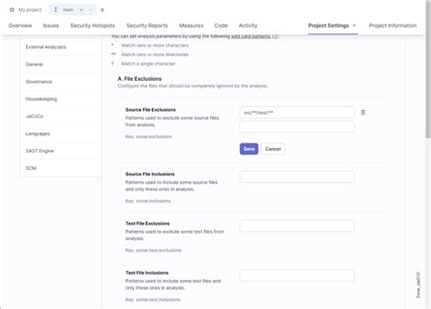 Excluding Files Based On Path Matching Patterns Sonarqube Community Build Documentation