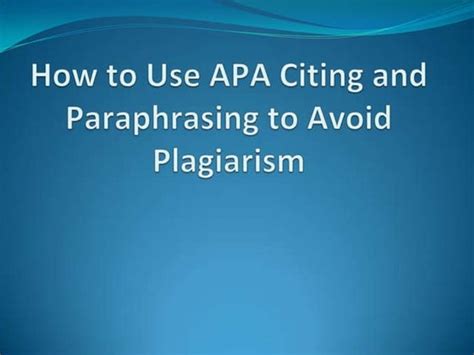 Quoting Paraphrasing And Summarizing Ppt