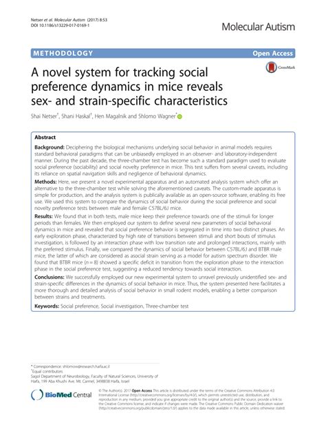 Pdf A Novel System For Tracking Social Preference Dynamics In Mice