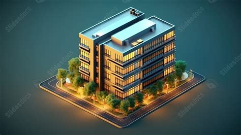 Impressive Architectural Structure In 3d Rendering Powerpoint