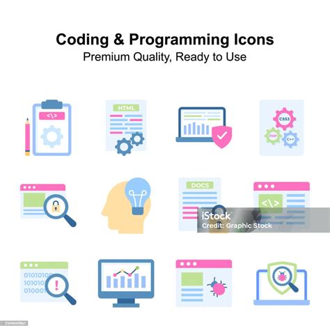Coding And Programming Premium Quality Icons Set Ready To Use Vectors