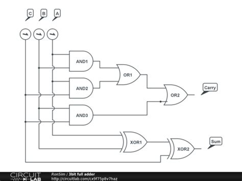 3bit full adder circuitlab