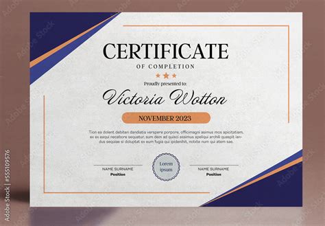 Landscape Certificate Layout Stock Template Adobe Stock