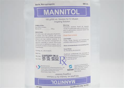 Solution For Iv Infusion Mannitol Sahar Pharma