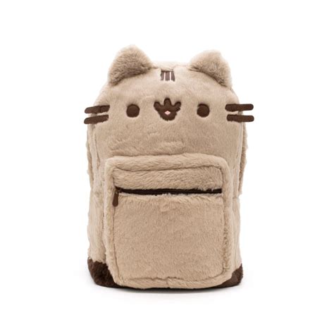Pusheen The Cat Face Plush Backpack Bag With Front Pocket Fundom