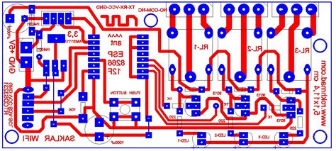 PCB RANGKAIAN TIMER TERPROGRAM 3 CHANNEL DENGAN CHIP ESP 8266 SET TIMER VIA BROWSER TANPA