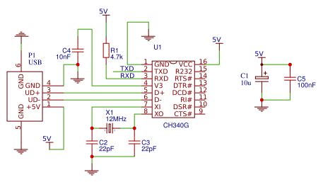 CH340G USB UART Resources EasyEDA