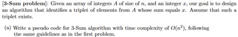 solved [3 sum problem] given an array of integers a of size