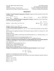 ECE130A F10 HW05 2 ECE 130A Signal Analysis And Processing Fall 2009 Distribution Monday 1
